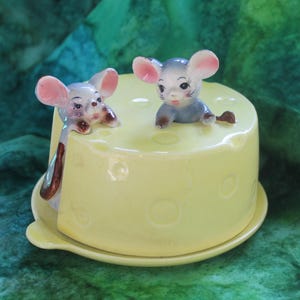 Vintage Cute Ceramic Cheese Dish With Mice Playing on Top Cover - Etsy