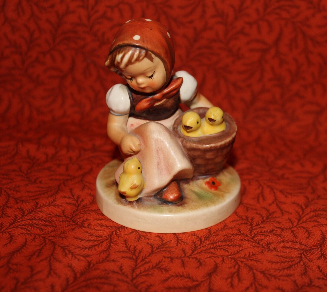 Vintage Hummel Village Girl With Basket of Chicks, Goebel Germany - Etsy