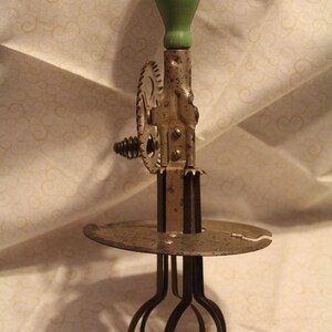 Vintage Ekco A & J Egg Beater With Green Wooden Handle - Etsy