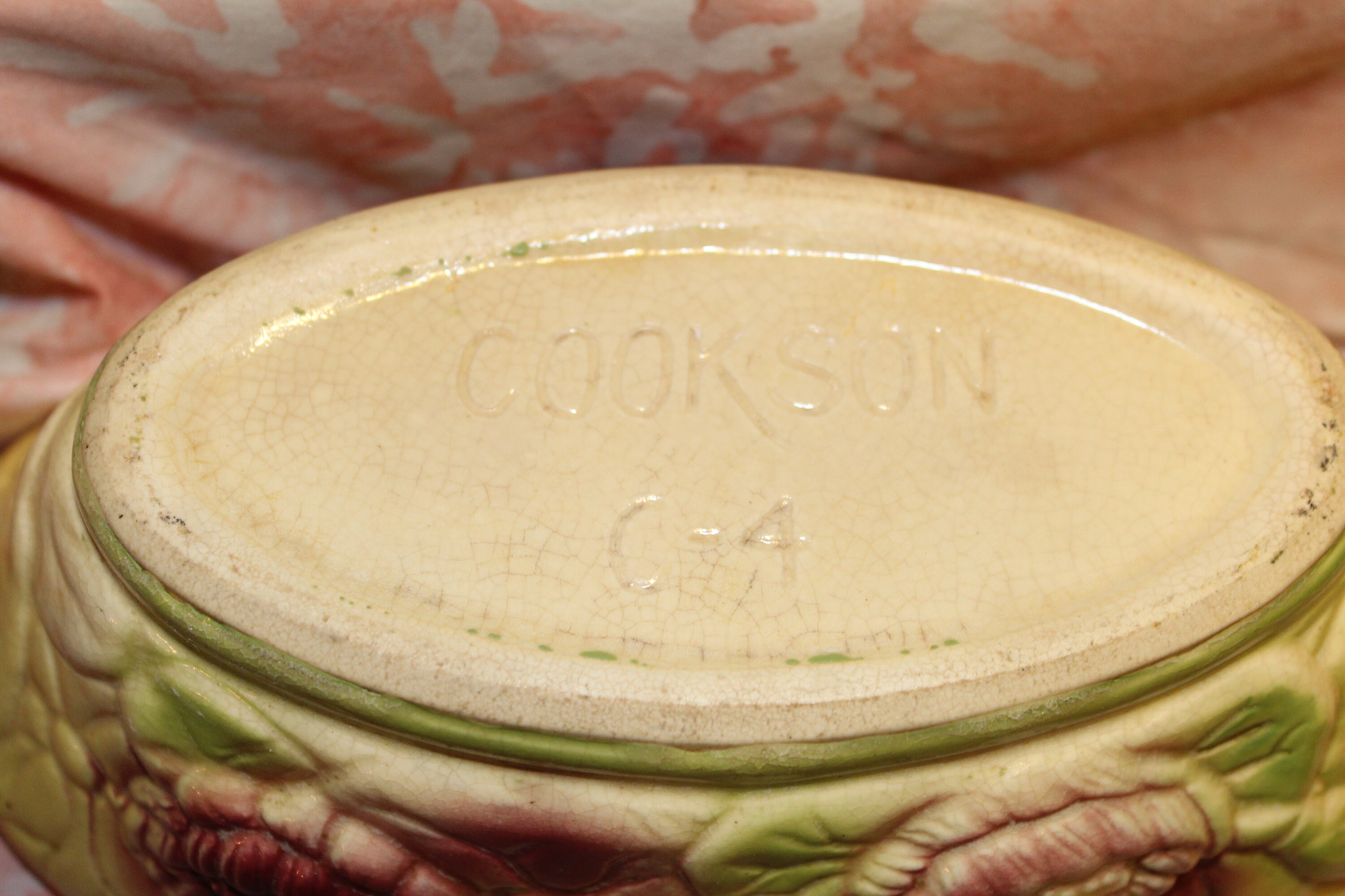 Vintage Cookson Pottery Planter C-4 Pink Yellow and Green Flowers - Etsy