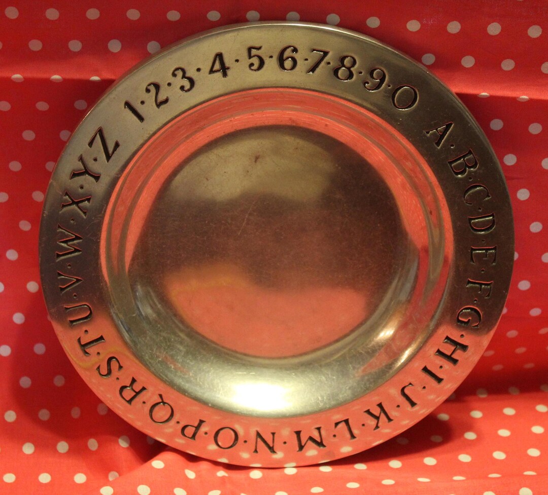 Vintage Wilton RWP Pewter Child’s Plate Encircled With Alphabet and ...