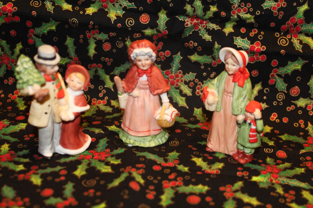 3 Vintage Lefton Colonial Village Christmas Figurines "the Eberhardt ...