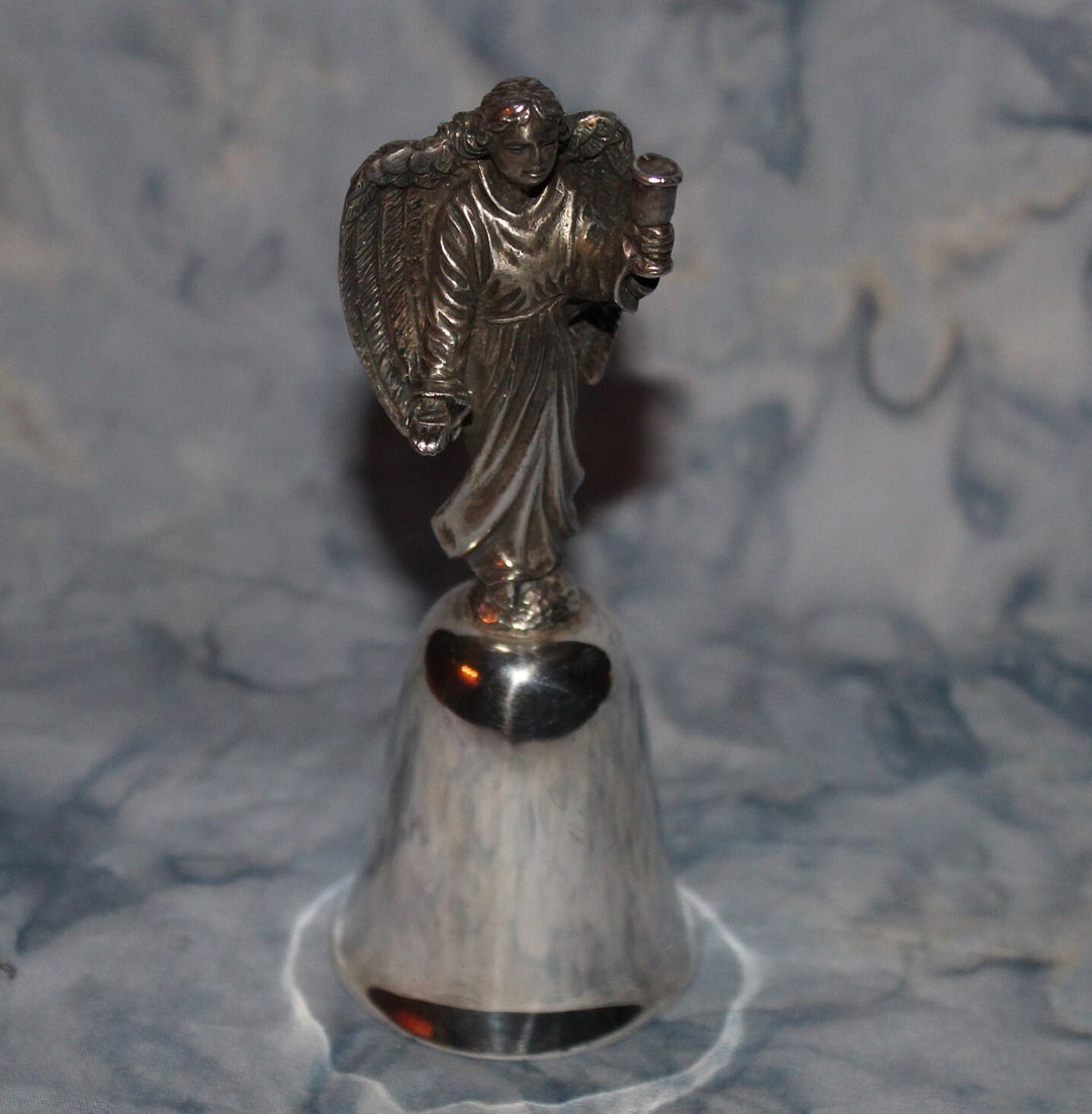 Vintage Angel Silver Plated Bell, New England Collectors Society, 1980s ...