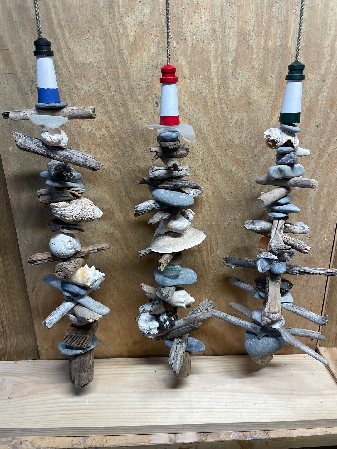 Handmade Cape Cod Driftwood Hanger: Sea Glass & Shell Mobile - Etsy