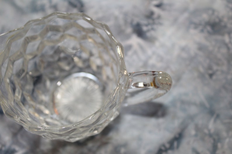 Vintage Depression Glass Clear Cream and Sugar Cubist Pattern | Etsy