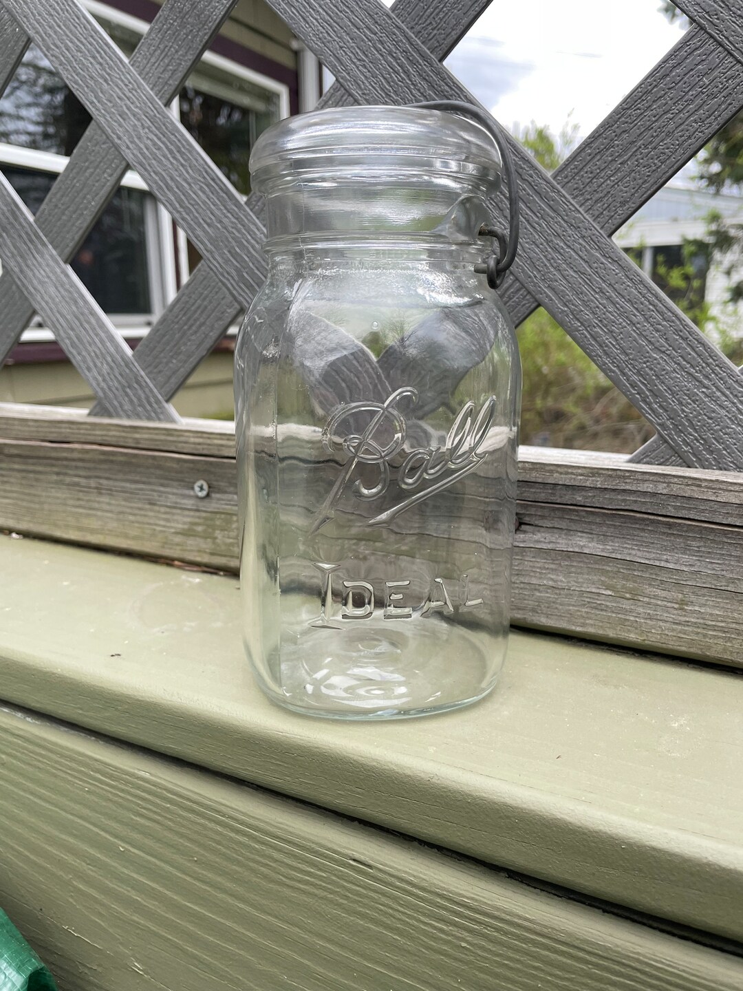 Vintage Ball "ideal" Canning Jar, Clear Glass Bail Top and Original ...