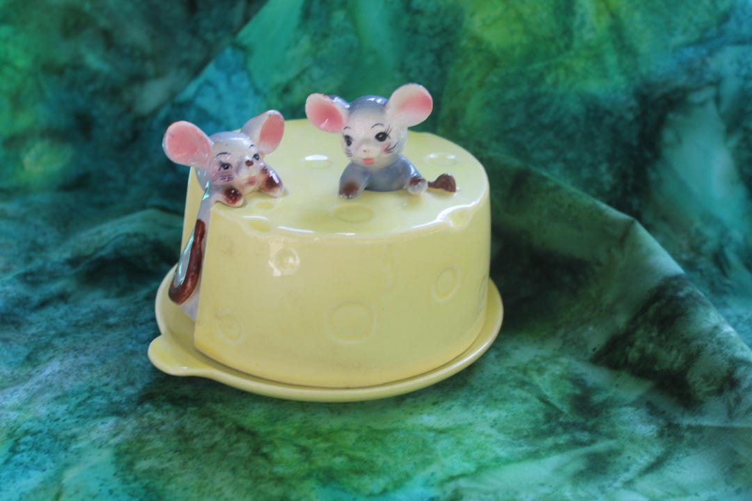 Vintage Cute Ceramic Cheese Dish With Mice Playing on Top Cover - Etsy