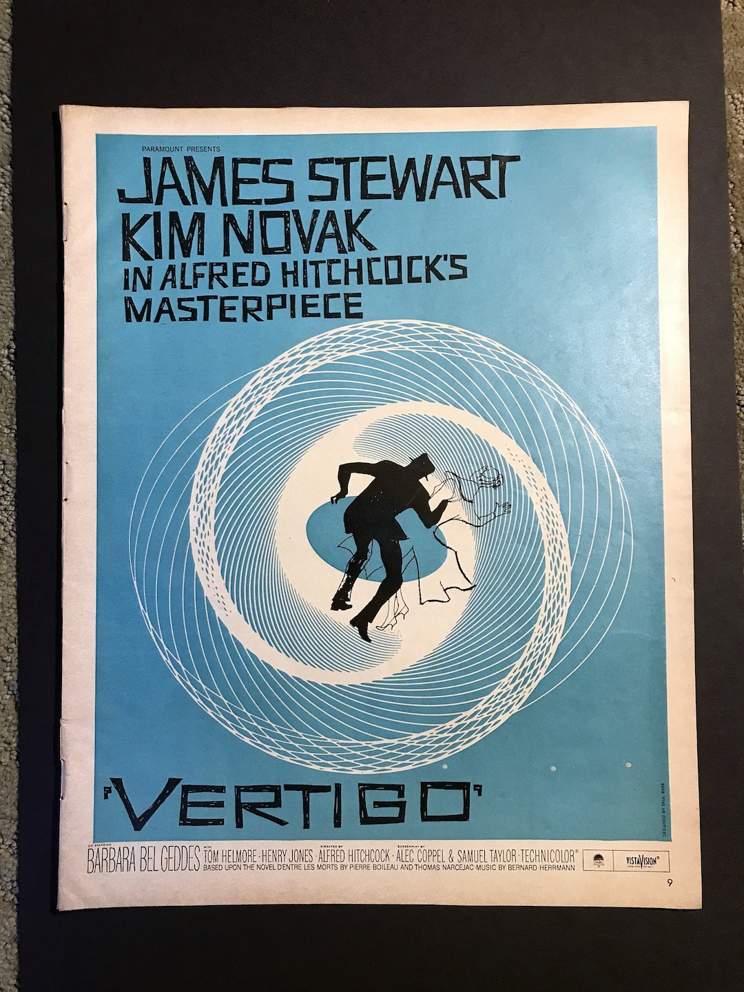 1958 VERTIGO Ad Insanely Rare BLUE Alfred Hitchcock Full Page - Etsy