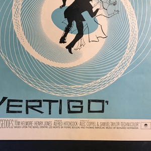 1958 VERTIGO Ad Insanely Rare BLUE Alfred Hitchcock Full Page Movie ...