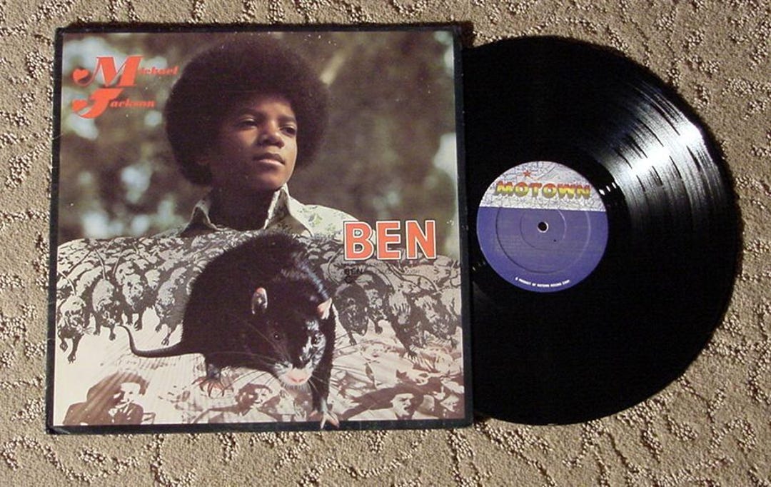 MICHAEL JACKSON BEN Lp Mega Rare Withdrawn Rats Cover 1st Pressing Motown M755L Excellent ...
