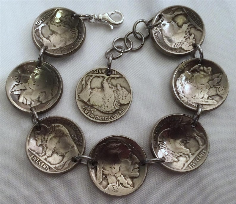 1935 Indian Head Buffalo Nickel Bracelet 85th Birthday Gift - Etsy