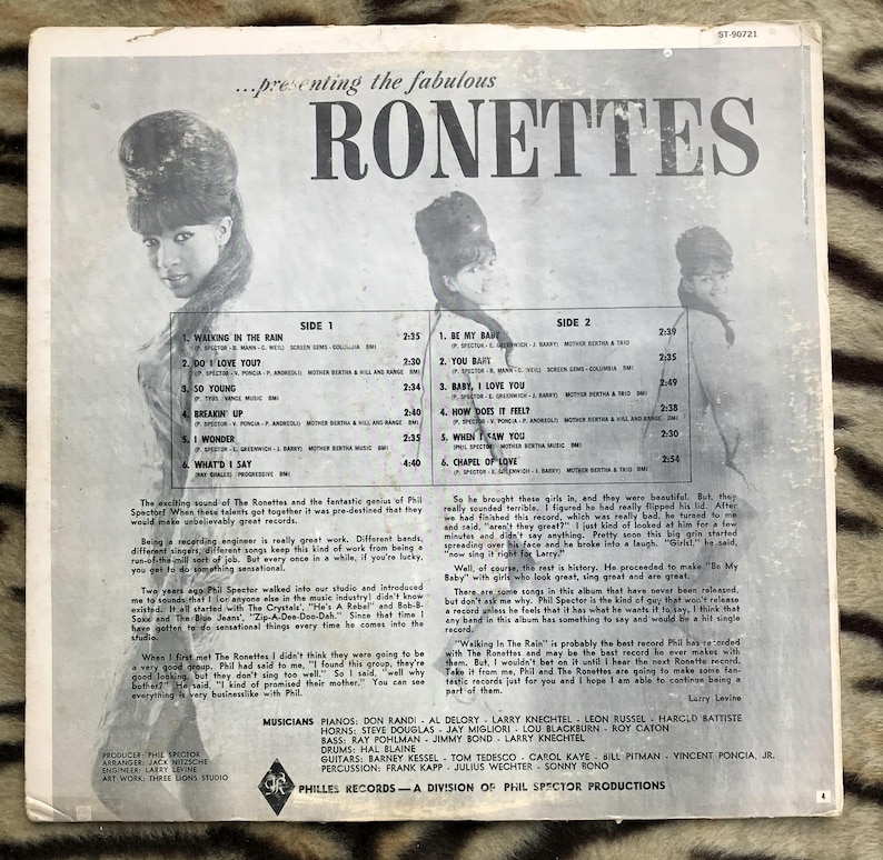 PRESENTING the FABULOIS RONETTES Mega-rare Stereo 1st Club Pressing! St ...