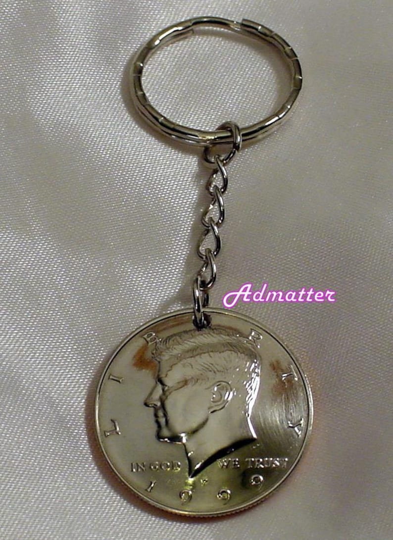 PICK YEAR Birthday JFK Half Dollar Keychain John Kennedy Key Ring ...