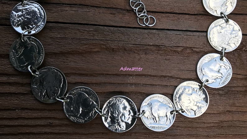 Buffalo Indian Head Nickel Coin Necklace Choker Native - Etsy