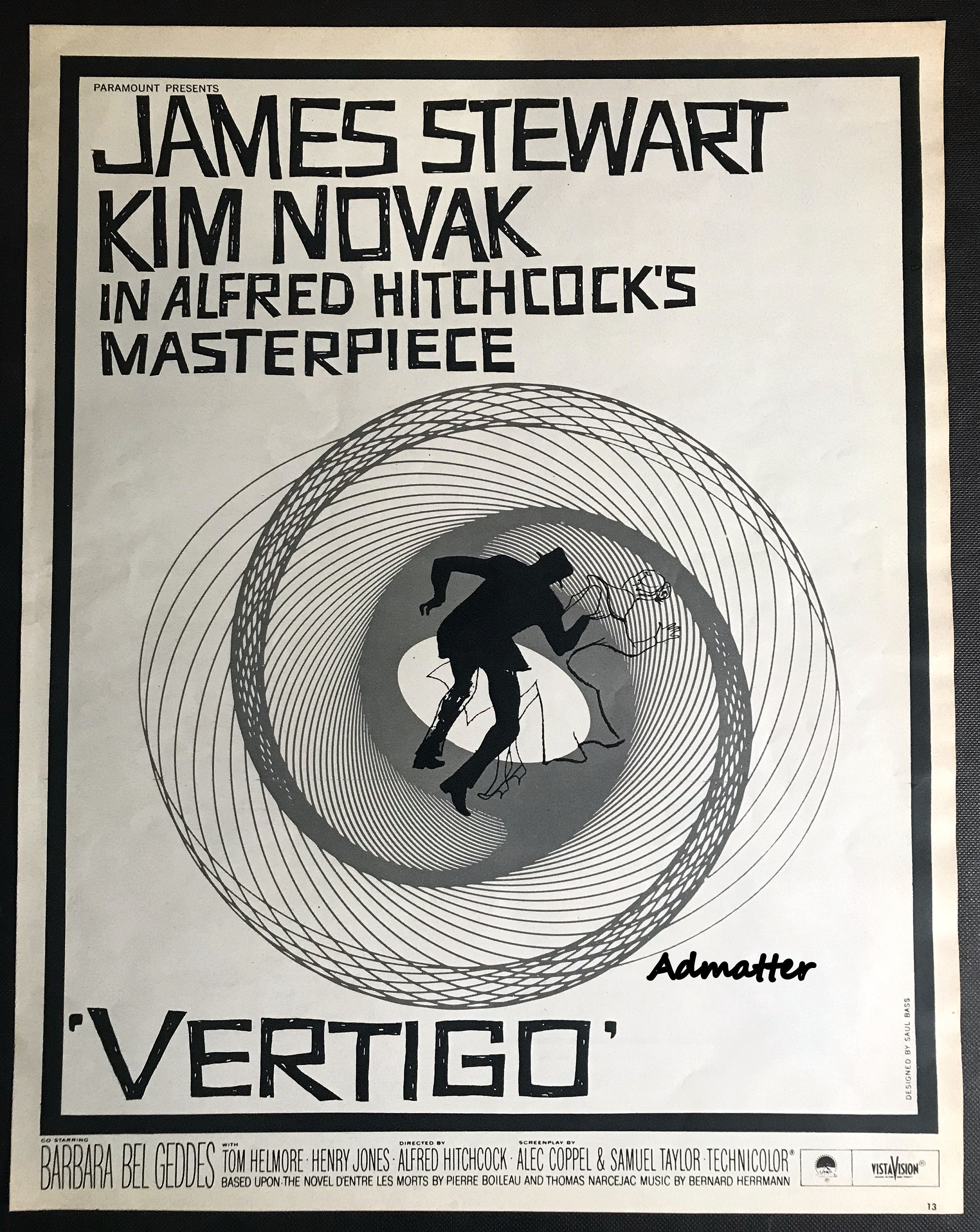 Vertigo Poster Saul Bass