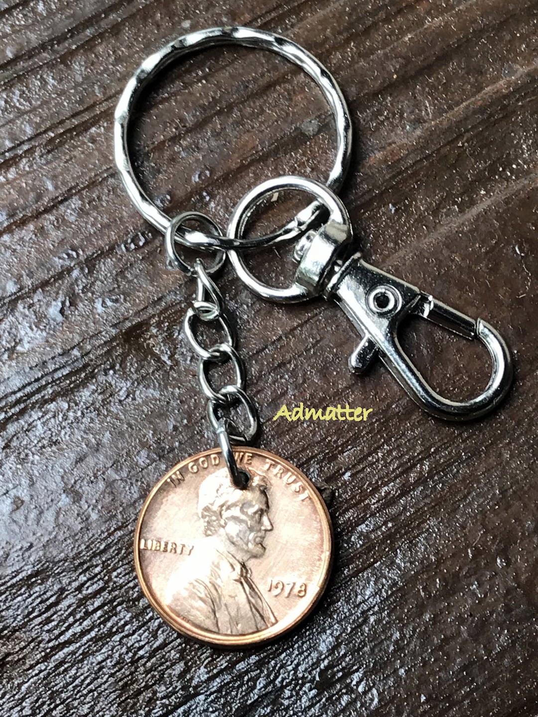 PICK ANY YEAR Lucky Penny Keychain Lobster Clasp Hook Birthday ...