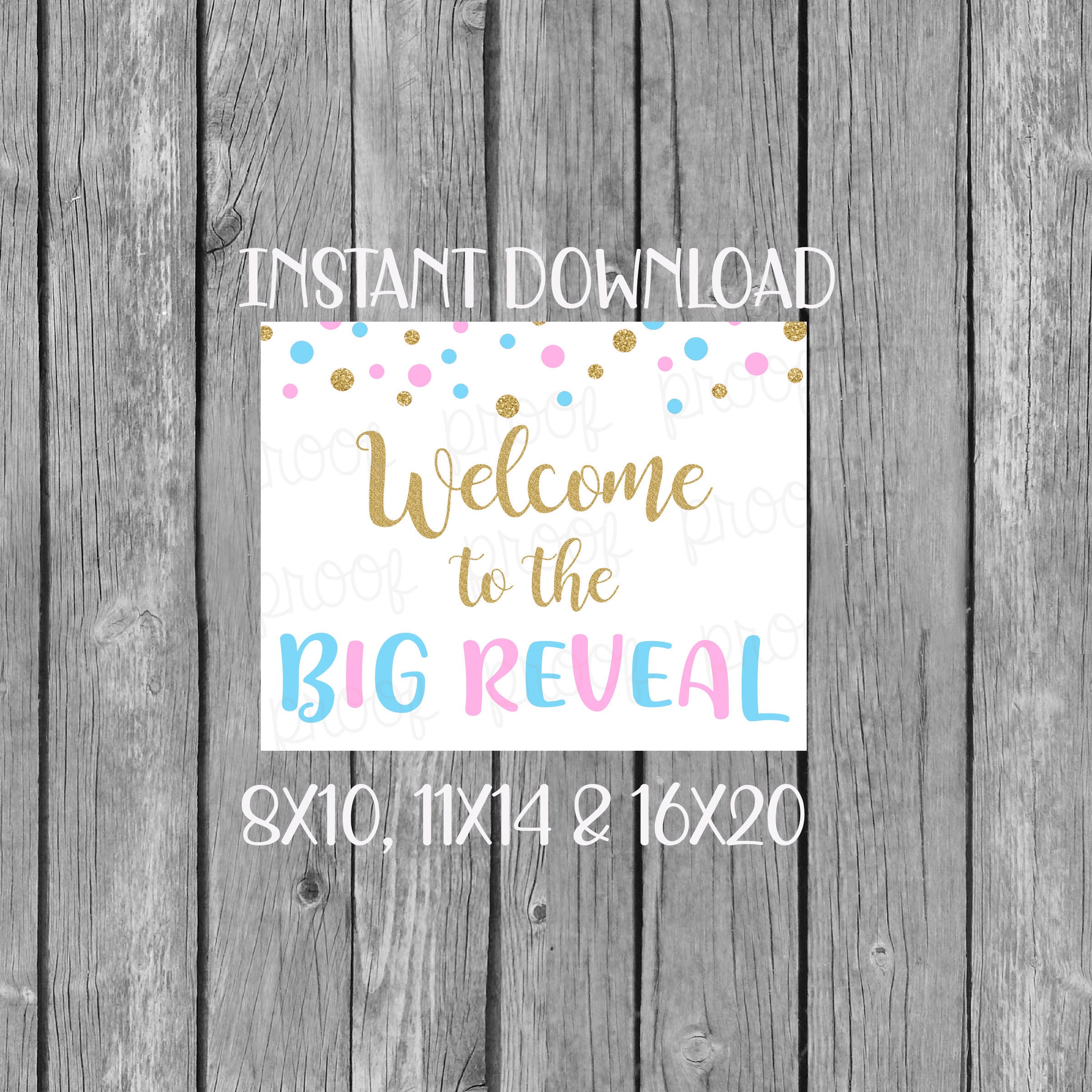 Welcome to the Gender Reveal Sign INSTANT DOWNLOAD | Etsy