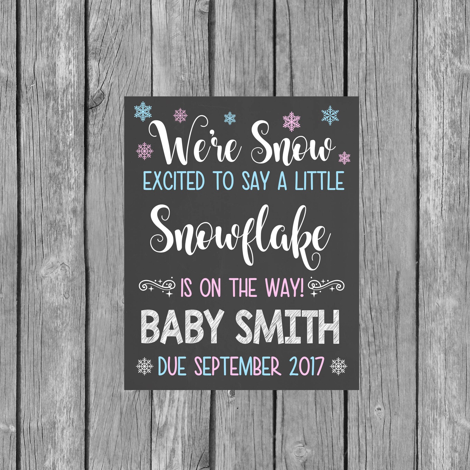 Winter Pregnancy Announcement Printable Digital File Little - Etsy Canada