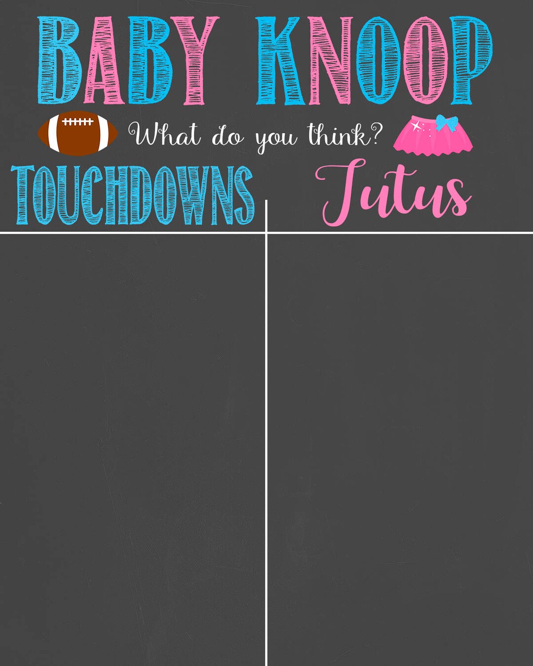 Touchdown or Tutu'sgender Prediction Personalized Chalkboard // Cast ...