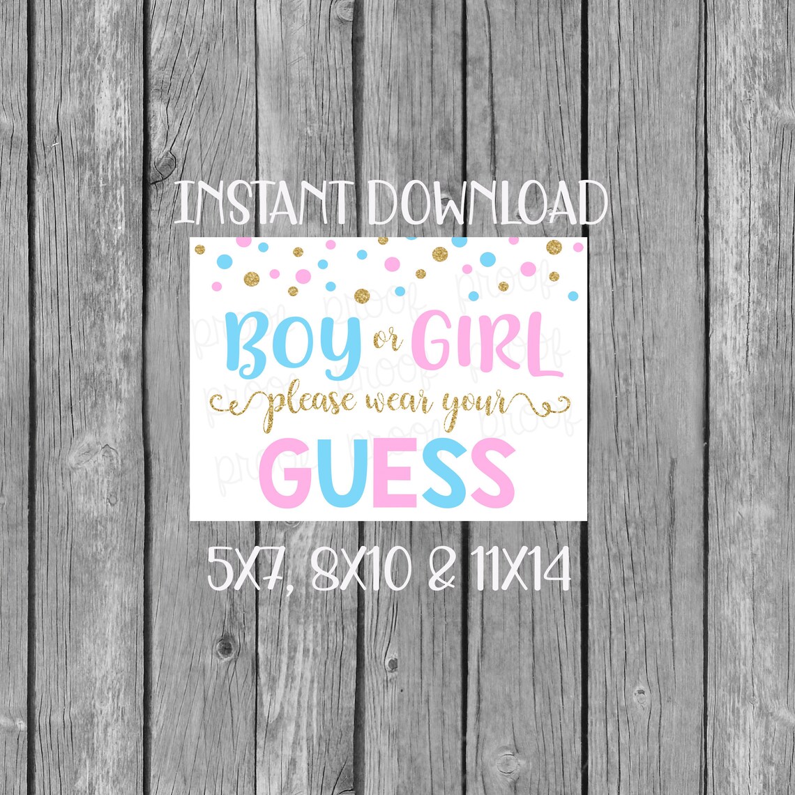 Wear Your Guess Gender Reveal INSTANT DOWNLOAD Wear - Etsy