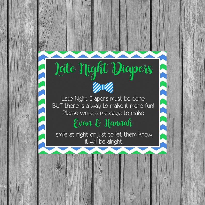 Boy Late Night Diapers Baby Shower Sign Diaper Thoughts | Etsy