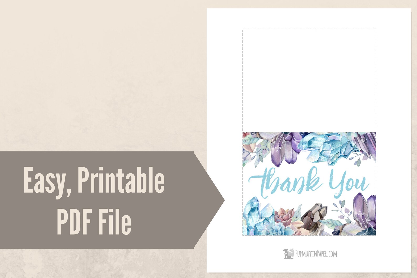 Printable Thank You Card Instant Download PDF Watercolor - Etsy