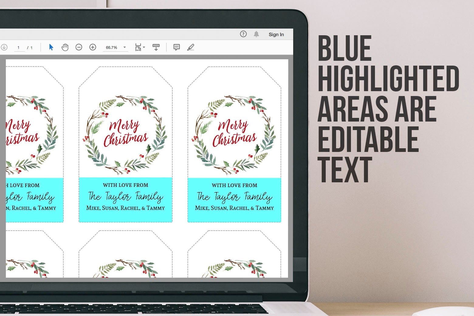 Editable Christmas Holiday Tags Christmas Gift Tags | Etsy