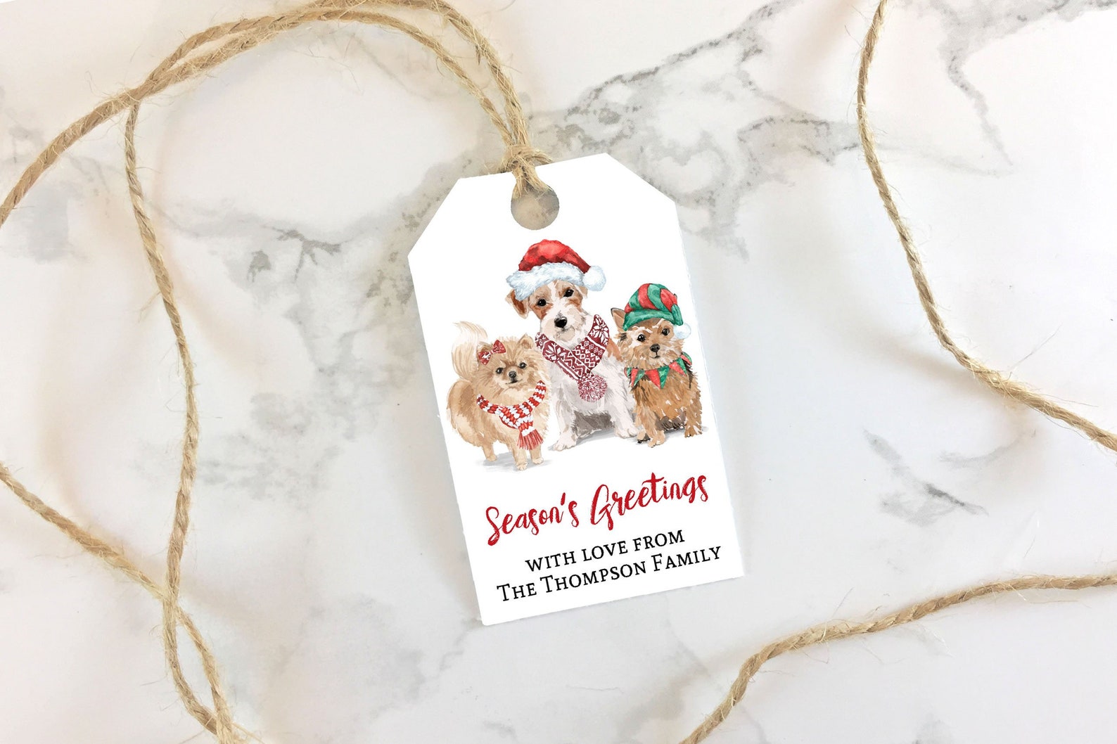 Printable Christmas Tags Christmas Dogs Gift Tags Editable | Etsy