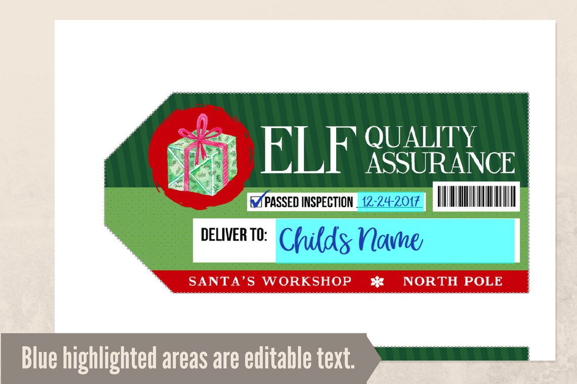 Printable Editable Santa Tags Personalized Kids Christmas | Etsy