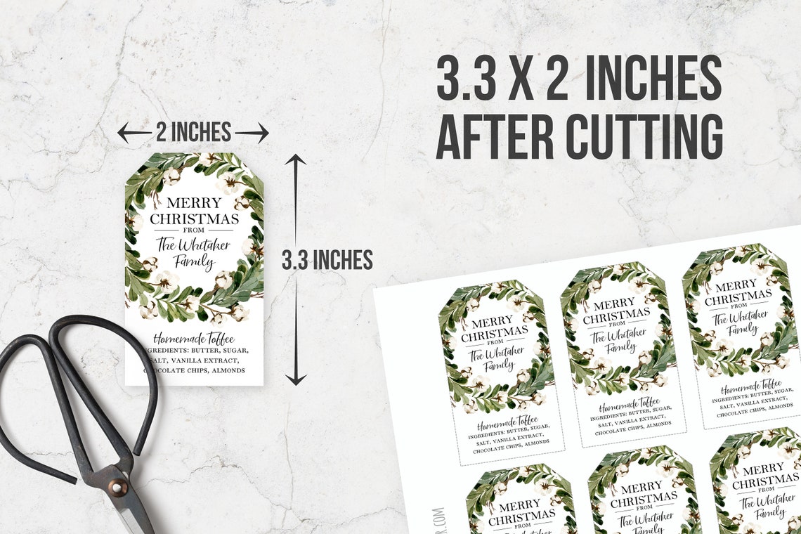 Printable Christmas Baked Good Tags Holiday Baking - Etsy