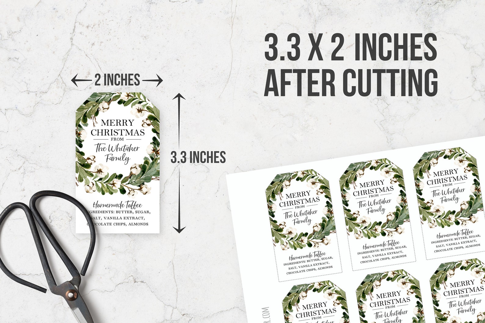 Printable Christmas Baked Good Tags Holiday Baking - Etsy