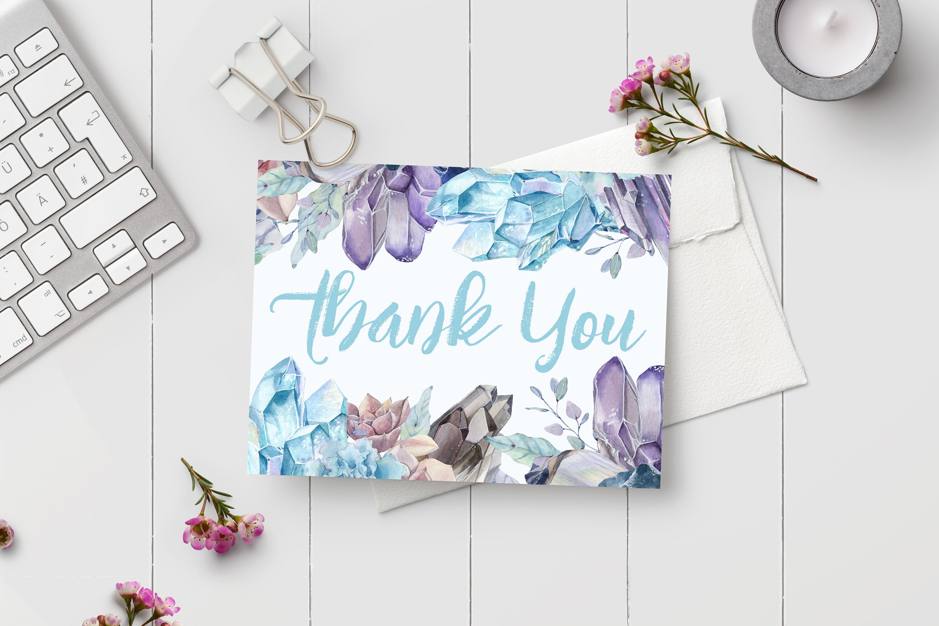 Printable Thank You Card Instant Download PDF Watercolor - Etsy