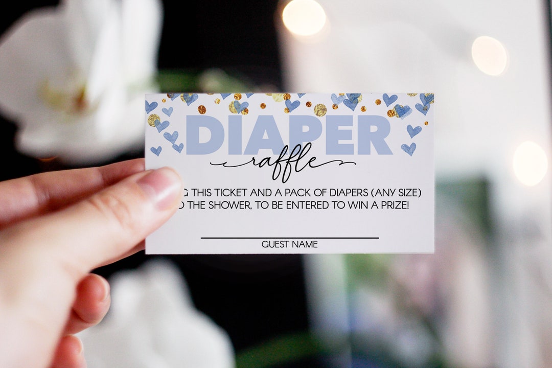 Printable Baby Shower Game Diaper Raffle Insert Cards Blue - Etsy