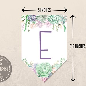 Printable Banner Template Watercolor Succulents Editable - Etsy