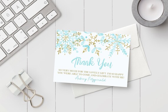 Printable Editable Thank You Flat Card Instant Download | Etsy