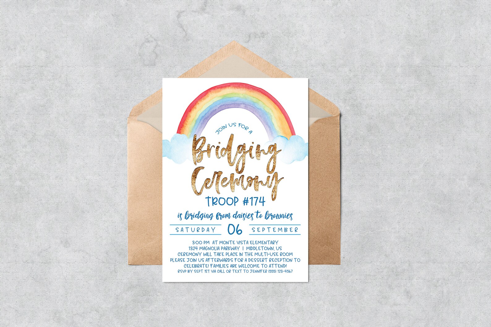Printable Bridging Ceremony Invitation Rainbow Instant - Etsy
