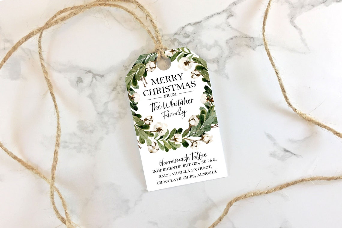 Printable Christmas Baked Good Tags Holiday Baking - Etsy