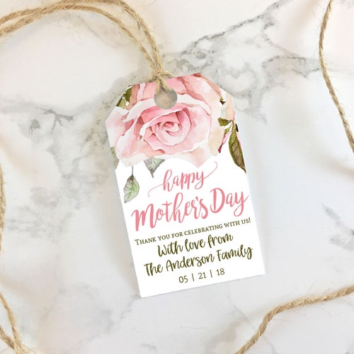 Mother's Day Printable Gift Tags Floral Happy - Etsy