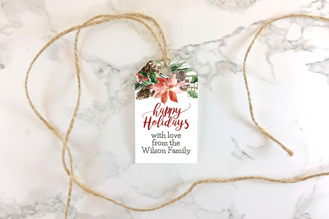 Printable Holiday Gift Tags Happy Holidays Gift Tags - Etsy