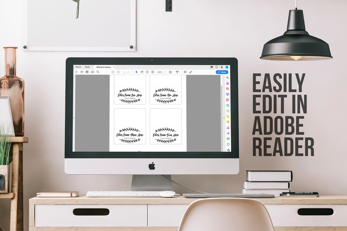 Printable Place Cards Editable Pdf Folded Place Card - Etsy