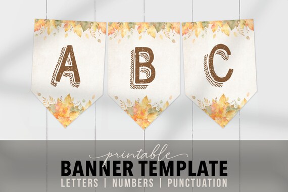 Printable Thanksgiving Banner Template Editable Autumn | Etsy