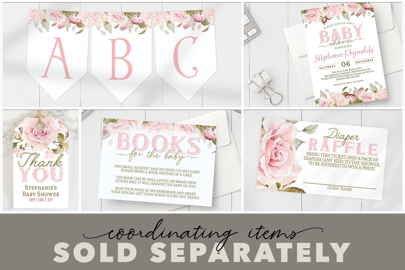 Printable Menu Editable Menu Floral Pink Roses Instant | Etsy