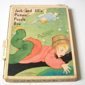 Jack and Jill's Picture Puzzle Box Vintage Fern Bisel | Etsy