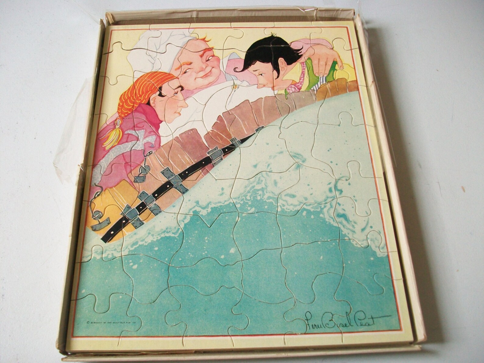 Jack and Jill's Picture Puzzle Box Vintage Fern Bisel | Etsy