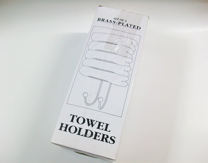 Vintage Brass Plated Towel Holders Metal Towel Rack Set of 2 - Etsy