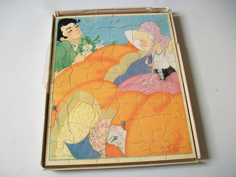 Jack and Jill's Picture Puzzle Box Vintage Fern Bisel | Etsy