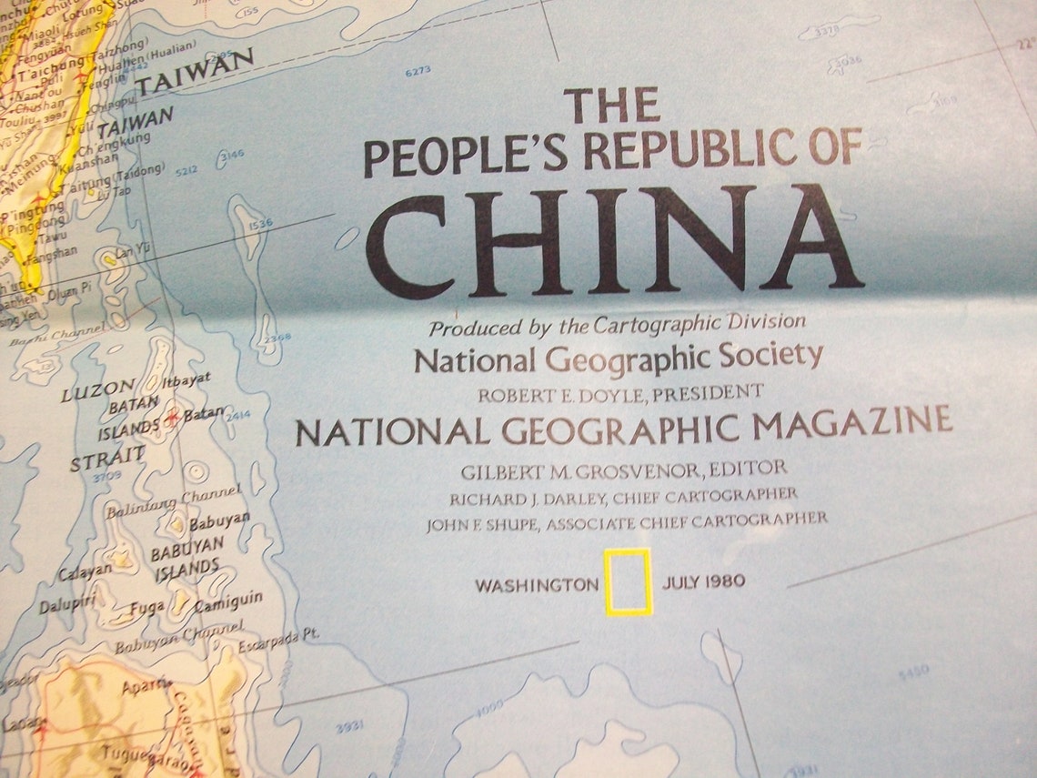 Vintage China Map National Geographic Map Vintage Chinese | Etsy
