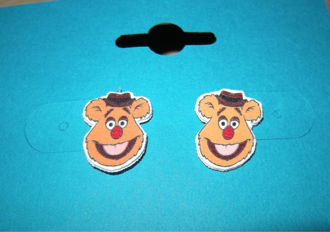 Bear Comic Puppet Character Fozzi Inspired Pierced Earrings - Etsy