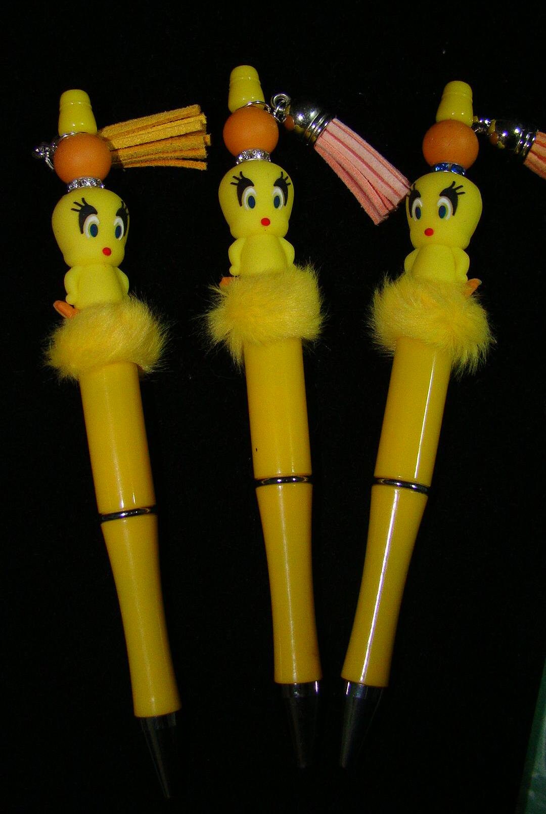 Yellow Cartoon Tweet Songbird Character Ballpoint Fancy Gift Pen ...