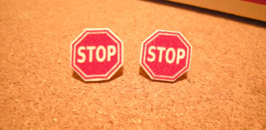 Stop Sign Pierced Earrings, Handmade Jewelry, New Driver, Protest ...